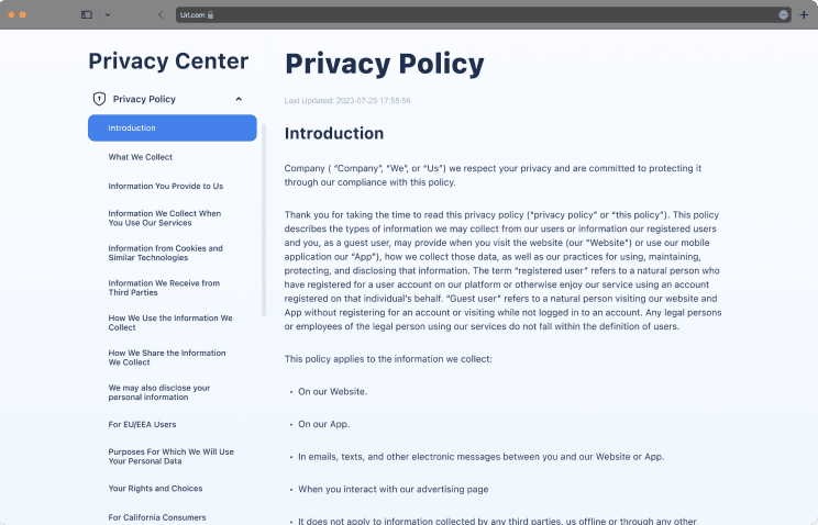 Kaamel隐私中心 | 一站式隐私政策生成与合规解决方案